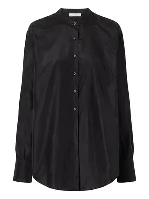 THE ROW Lula Silk-taffeta Shirt - Black