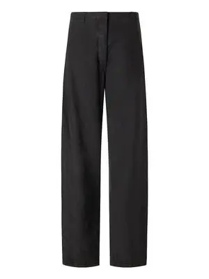 THE ROW Bayou Lyocell And Cotton-blend Tapered Pants - Black