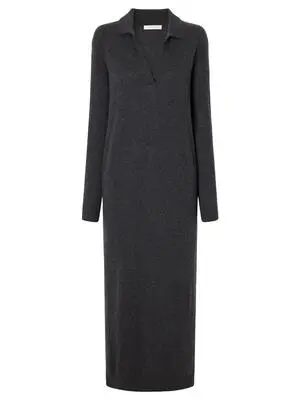THE ROW Paru Cashmere Midi Dress - Gray