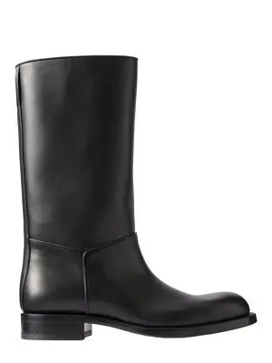 THE ROW Nobilis Leather Knee Boots - Black