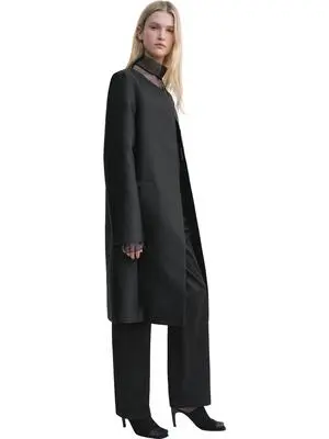 TOTEME Collarless Coat - Black
