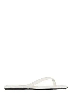 TOTEME Croco-embossed Flip Flops - Off-white