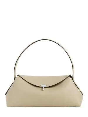 TOTEME T-lock Grained-leather Shoulder - Cashew