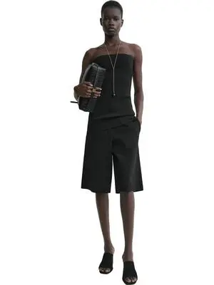 TOTEME Compact Knit Strapless Tube Top - Black