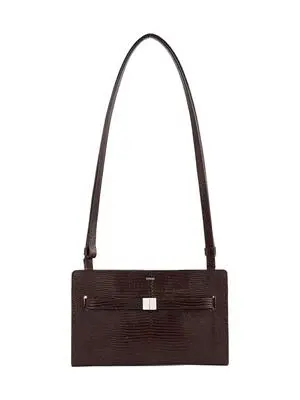TOTEME Belted Lizard-embossed Crossbody - Brown
