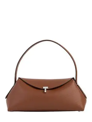 TOTEME T-lock Grained-leather Shoulder - Sienna