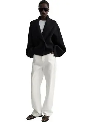 TOTEME Shawl-lapel Ribbed Wool Cardigan - Black