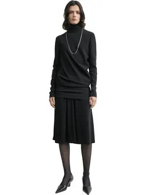 TOTEME High-neck Twist Blouse - Black