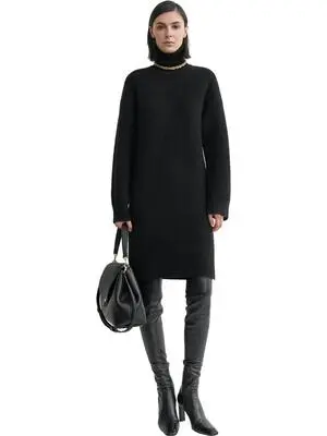 TOTEME Broad Turtleneck Dress - Black