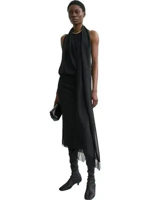 TOTEME Fringed Scarf Dress - Black