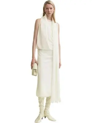 TOTEME Fringed Scarf Dress - Milk