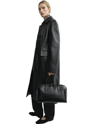 TOTEME Raglan Leather Coat - Black