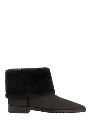 TOTEME Fold-down Shearling Boots - Pepper
