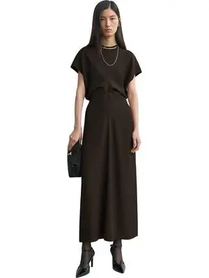 TOTEME Slouch Waist Dress Bark Bark