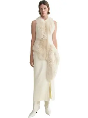 TOTEME Shearling Appliqué Dress - Macadamia