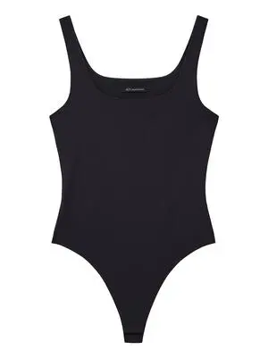 Armani Exchange Scoop Neck Bodysuit In Stretch Jersey - Black