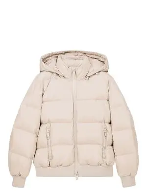 Armani Exchange Quilted Down Jacket With Hood - Beige