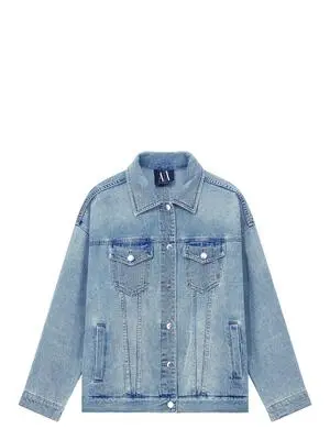 Armani Exchange Rigid Indigo Denim Jacket - Blue