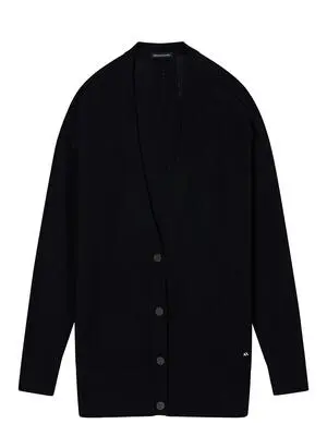 Armani Exchange Oversized Wool Blend Cardigan - Black