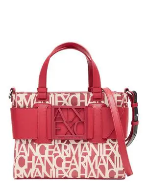 Armani Exchange Monogram Shopper Bag - Red