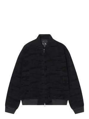 Armani Exchange Jacquard Denim Blouson Jacket - Black
