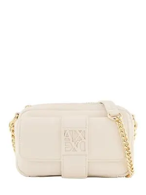 Armani Exchange Textured Camera Case Messenger Bag - White