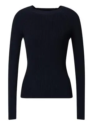 Armani Exchange Round-neck Sweater With Raglan Sleeves - Black