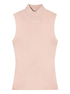 Armani Exchange High-neck Lurex Yarn Top - Beige
