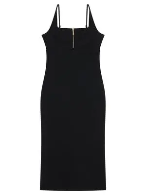 Armani Exchange Ottoman Midi Dress With Zip - Black