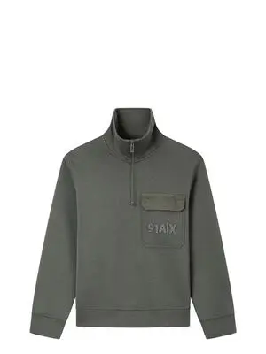 Armani Exchange Crewneck Sweatshirt In Bonded Stretch Cotton - Grey