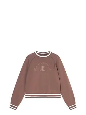 Armani Exchange Crewneck Sweatshirt With Embroidered Logo - Brown