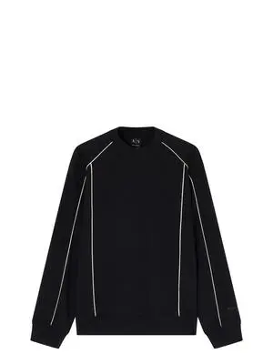 Armani Exchange Sophisticated Comfort Crewneck Interlock Sweatshirt - Black