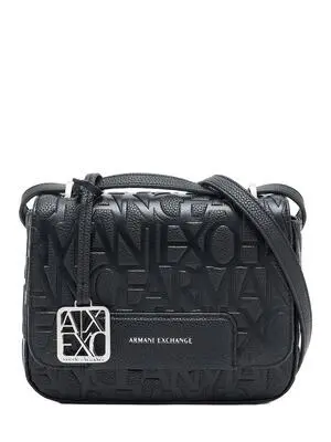 Armani Exchange Messenger Bag Crossbody In Coated Fabric - Black