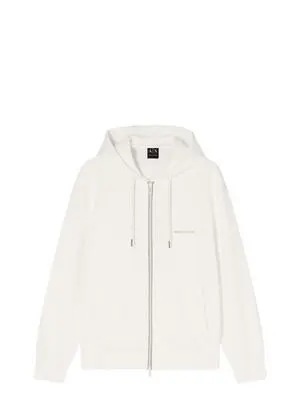 Armani Exchange Zip-up Cotton Sweatshirt - White