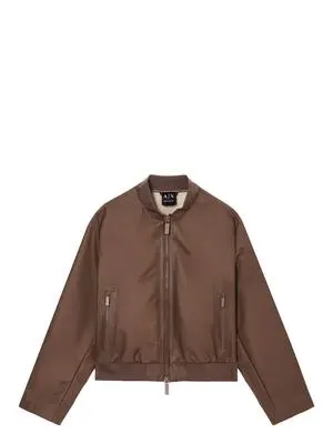 Armani Exchange Recycled Polyester Coated Blouson Jacket - Brown