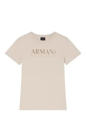 Armani Exchange Regular Fit T-shirt In Cotton Jersey - Beige
