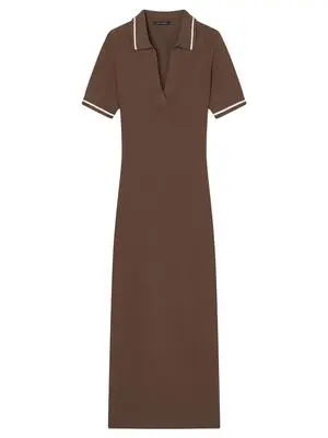 Armani Exchange Long Dress With Cut-out Detail - Brown