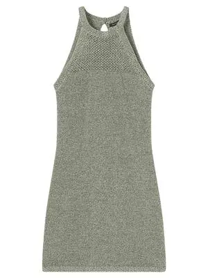 Armani Exchange Lurex Knit Mini Dress - Green