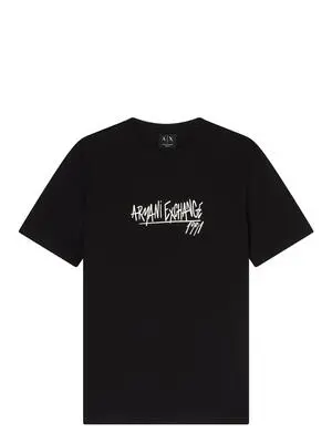 Armani Exchange Slim Fit T-shirt In Classic Cotton Jersey - Black