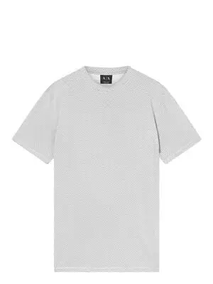 Armani Exchange Regular Fit Cotton T-shirt With Allover Logo Detail - Grey