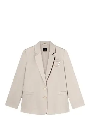 Armani Exchange Lightweight Jacket In Recycled Crepe Satin - Beige