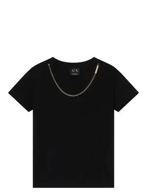 Armani Exchange Relaxed Fit T-shirt In Cotton Jersey - Black