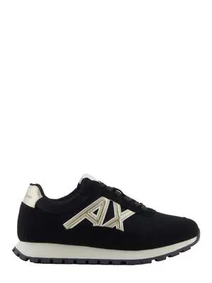 Armani Exchange Armani Exchange Mesh And Microsuede Lace-Up Sneakers Black