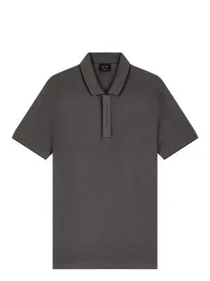 Armani Exchange Slim Fit Polo Shirt In Cotton Piqu - Brown