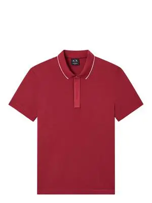 Armani Exchange Slim Fit Polo Shirt In Cotton Piqu - Red