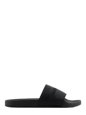 Armani Exchange Embossed Logo Slides - Black