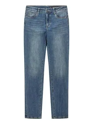 Armani Exchange Super Skinny Lift-up Jeans In Faded Stretch Cotton - Blue