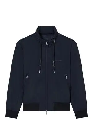 Armani Exchange Stretch Nylon Bomber Jacket With High Collar - Black