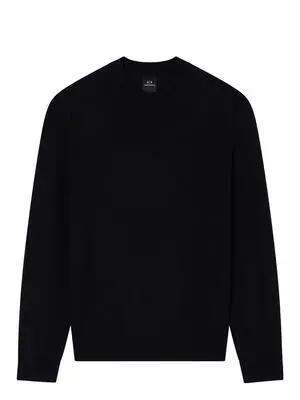 Armani Exchange Wool And Cotton Crew Neck Sweater - Black