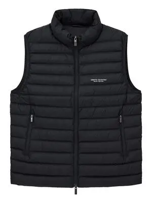 Armani Exchange Quilted Full-zip Down Vest With A High Collar Essential - Black